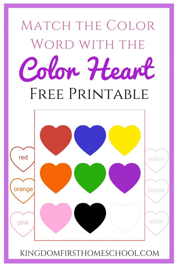 Color Heart Match Free Printable - Kingdom First Motherhood by Forest Rose